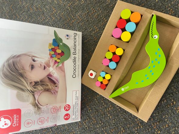 Wooden Crocodile Balancing Game